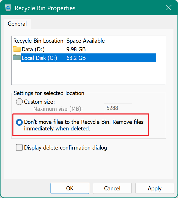 How to Permanently Delete Files without Sending to Recycle Bin on Windows PC?