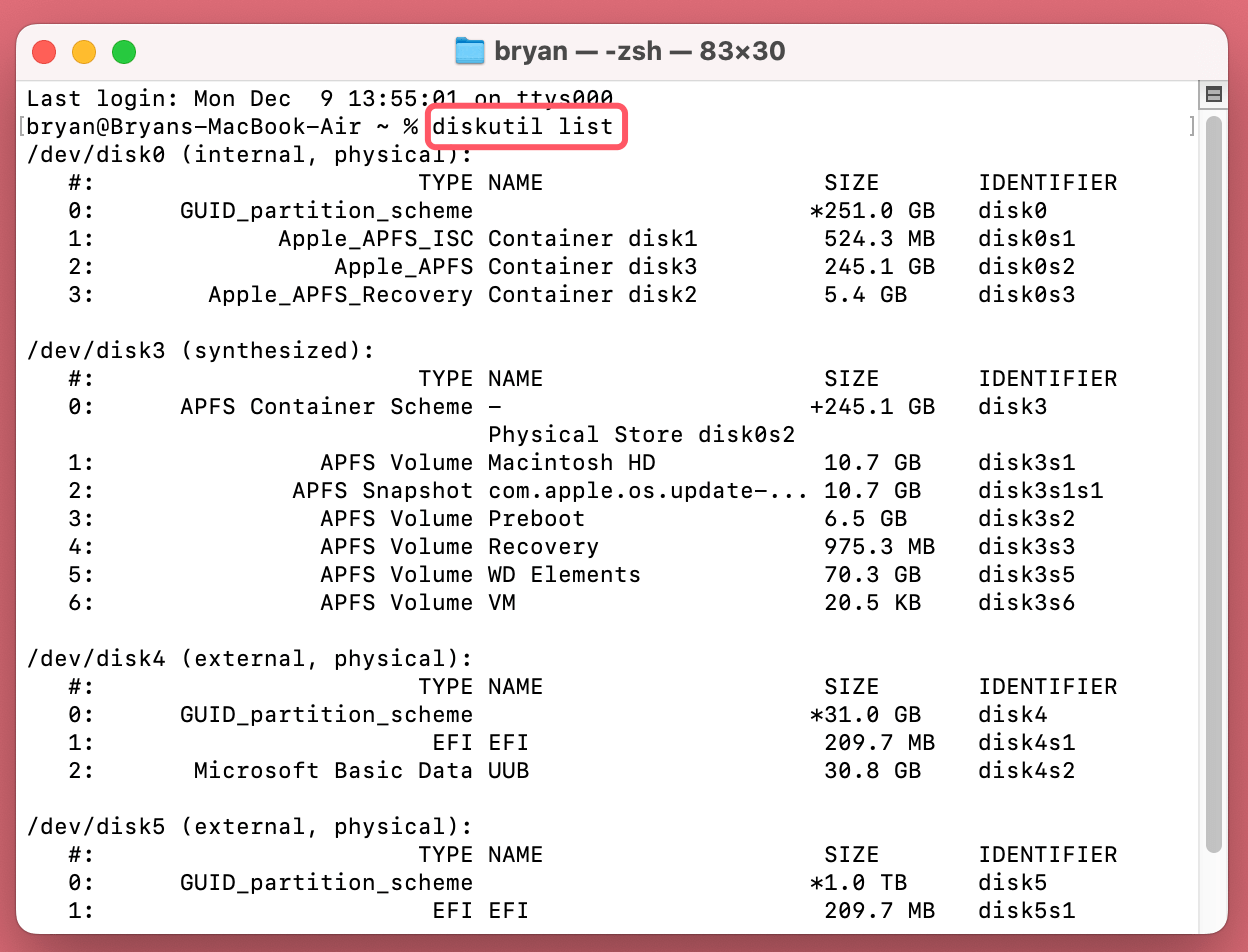 How To Use Terminal To Erase External Driveusb Drivesd Cardother