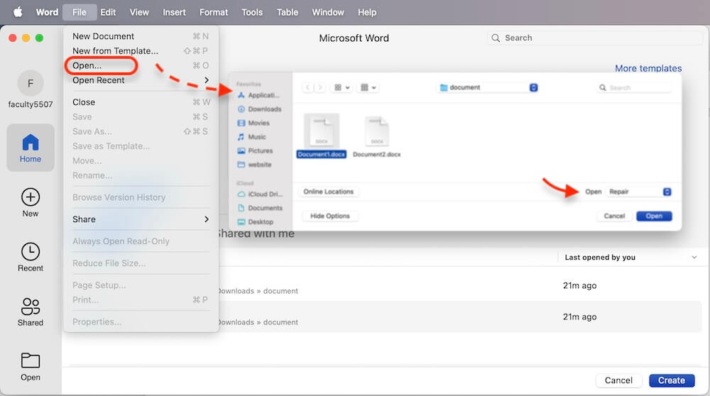Fix the Error on Mac- Word Cannot Open the Document: User Does Not Have Access Privileges