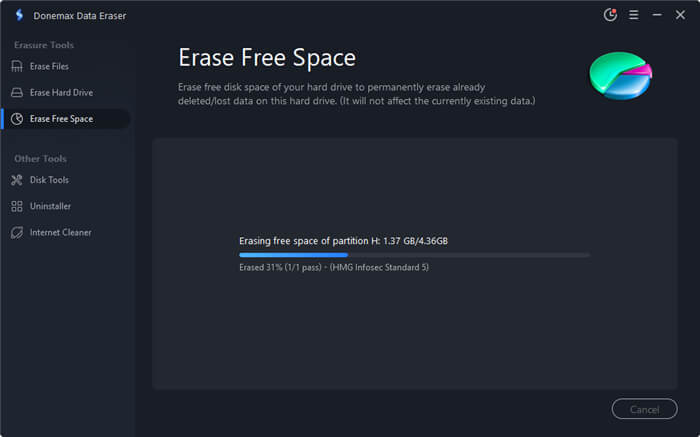 Eraser wipe free space store