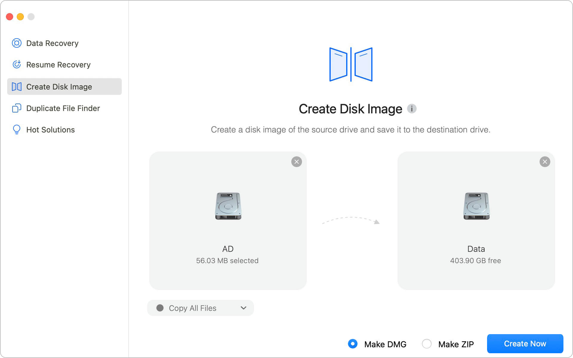 Create Disk Image for Mac Data Recovery
